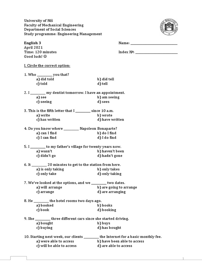 English 3 Exam April 2021 | PDF | Computers