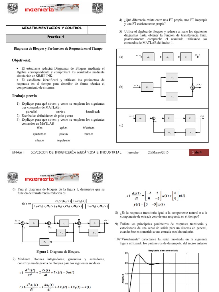 Practica 4 DB, ParÃ¡metros de Respuesta en el Tiempo y Eee Inst_Contl UNAMB.pdf | PDF ...