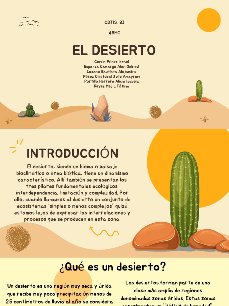 Hoja De Trabajo Sobre El Bioma Del Desierto Presentación Desierto