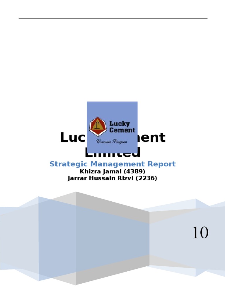 Lucky Cement Report PDF | PDF | Strategic Management | Concrete