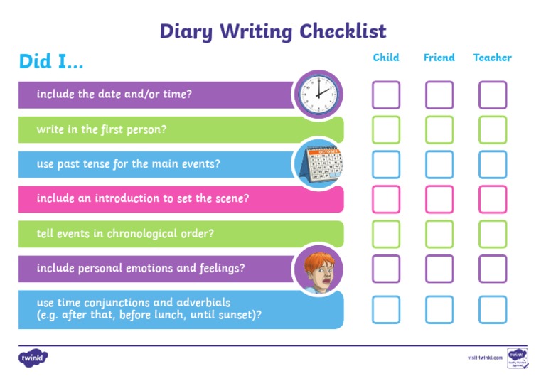 Diary Writing Checklist.pdf | PDF