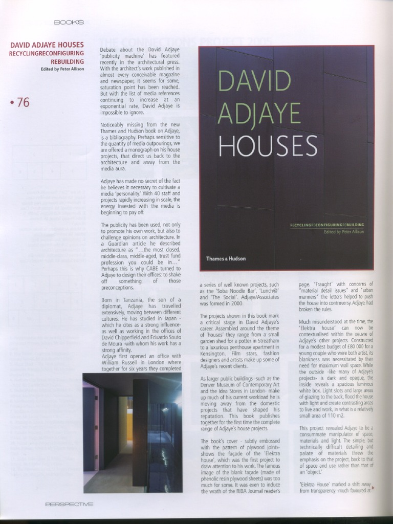 David Adjaye Houses PDF | PDF