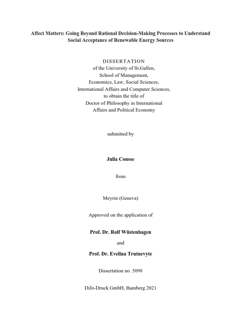 Affect Matters Going Beyond Rational Decision Making Processes To Understand Social Acceptance ...