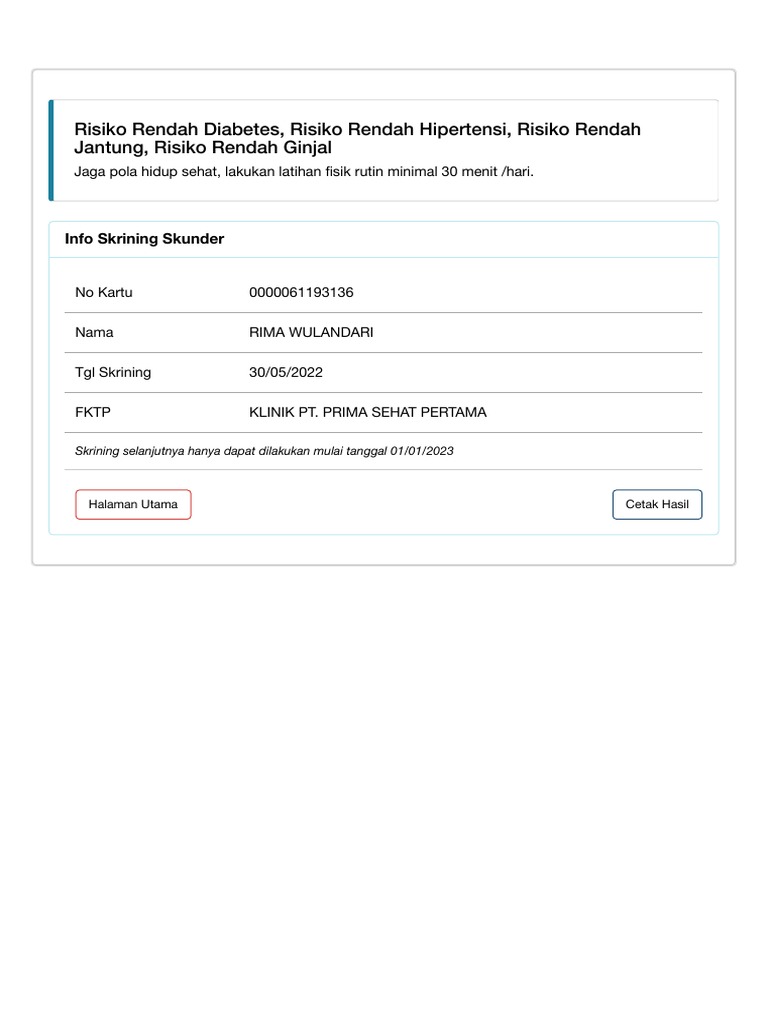 Web Skrining BPJS Kesehatan PDF | PDF