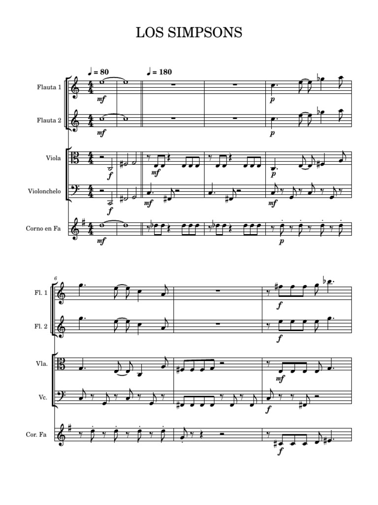 Los - Simpsons Score | PDF