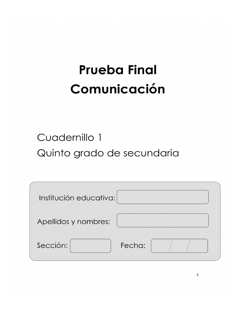 -5° Ev, final Comunicación-Cuadernillo-1 | PDF