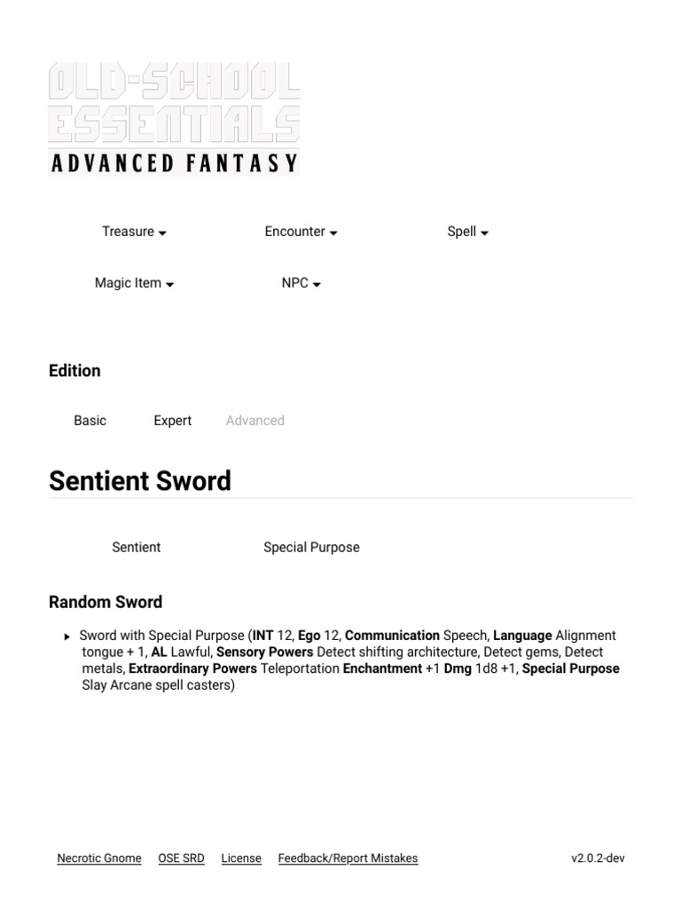 OSE sentient sword 1.pdf | PDF