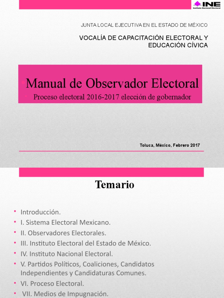 Presentación - Observadores Electorales1 | PDF