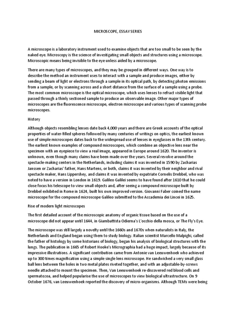 Microscope, Essay Helper | PDF