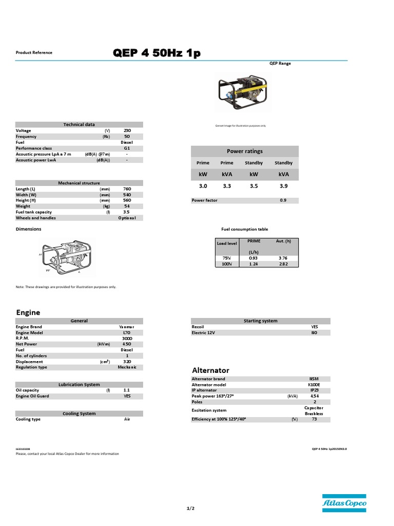 Technical Sheet QEP 4 50Hz 1p3.0 PDF | PDF