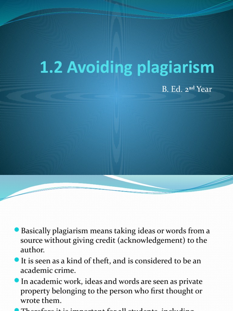1.2 Avoiding Plagiarism | PDF | Plagiarism | Citation