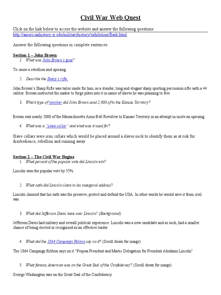 1a+Civil_War_Webquest.docx | PDF