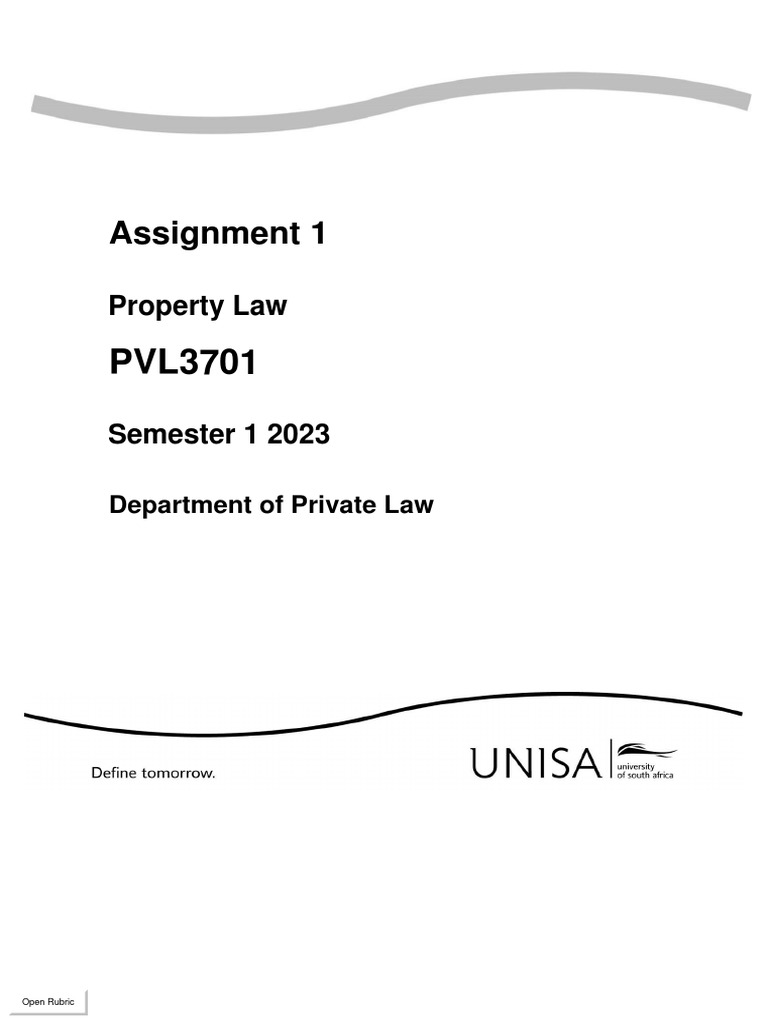 PVL3701 - Assignment 1 - Sem - 1 - 2023 | PDF | Law