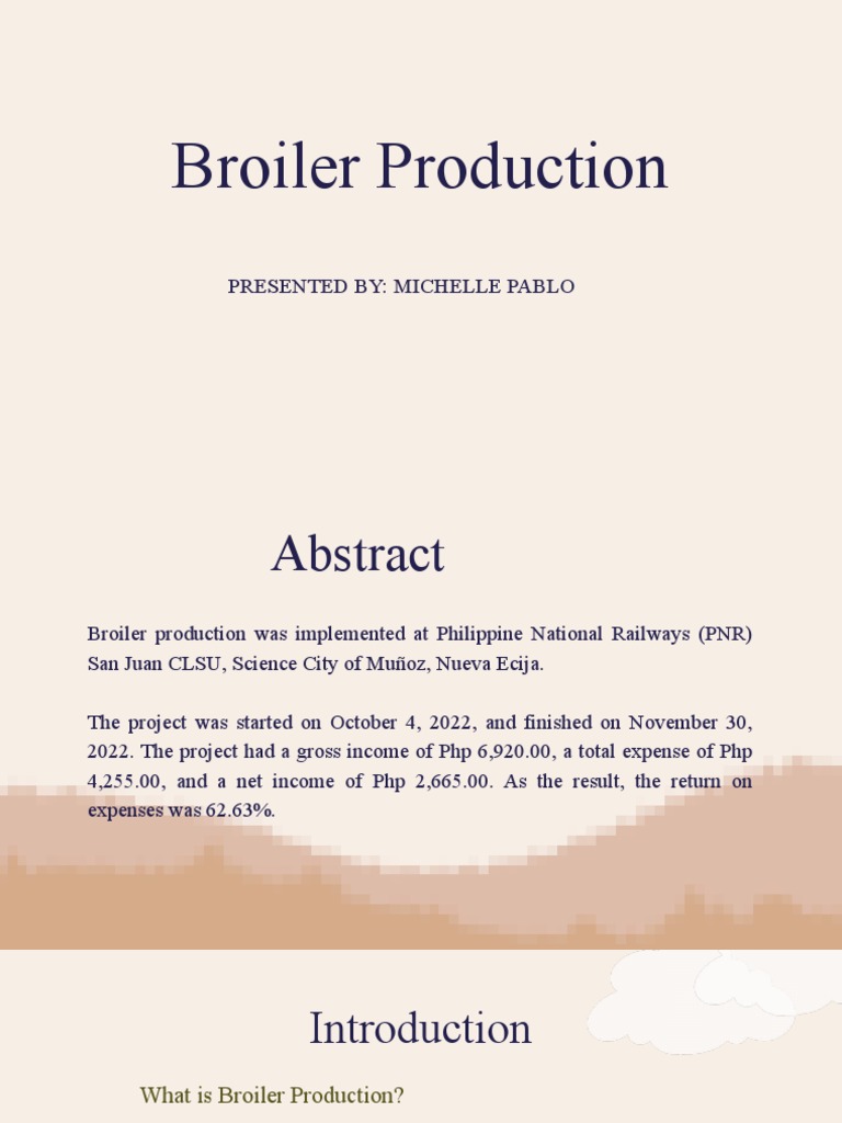 Broiler Production | PDF