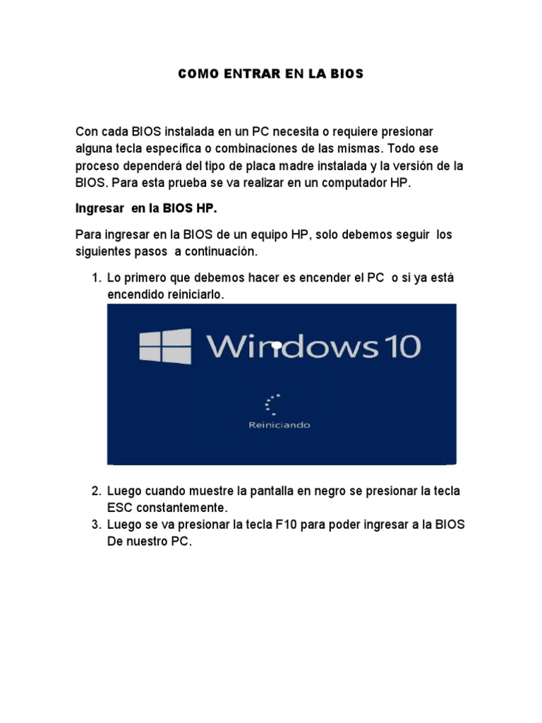 Como Entrar en La Bios | PDF Como Entrar en La Bios | PDF