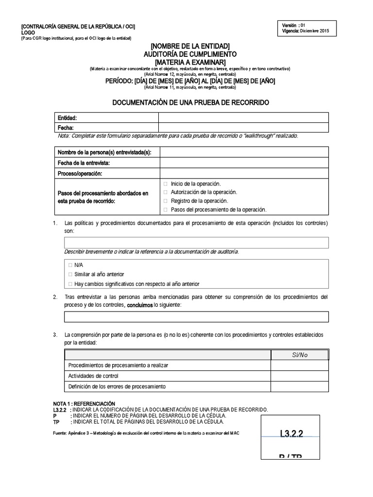 Apendice - N 3e - Cedula - Prueba - Recorrido | PDF