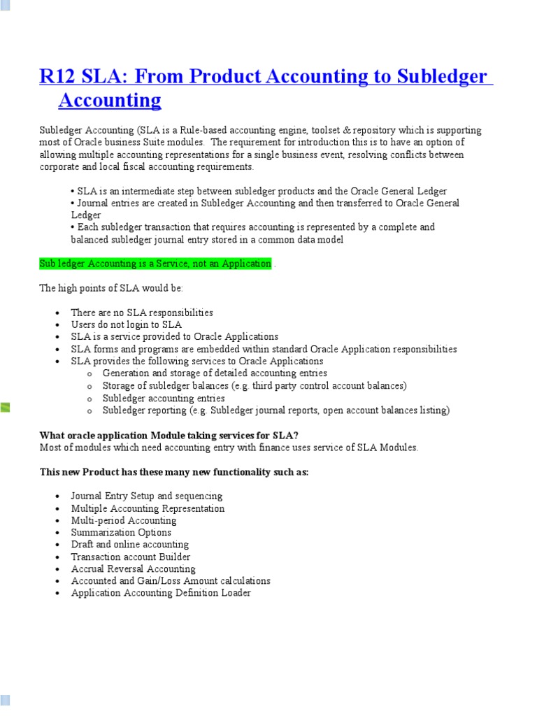 R12 Subledger Accounting | PDF | Debits And Credits | Business