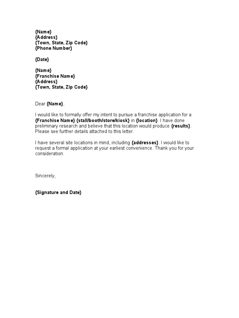 Letter_Of_Intent_To_Franchise.doc | PDF