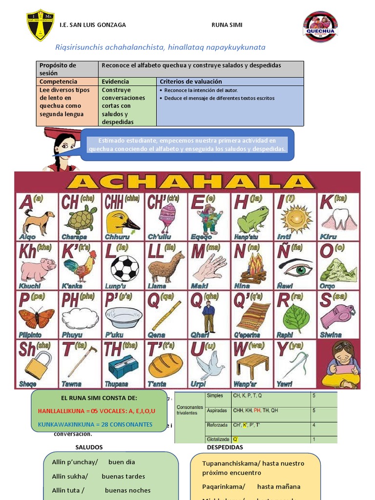 EDA1- ACTIVIDAD 01- QUECHUA.docx | PDF | Lingüística | Comunicación humana