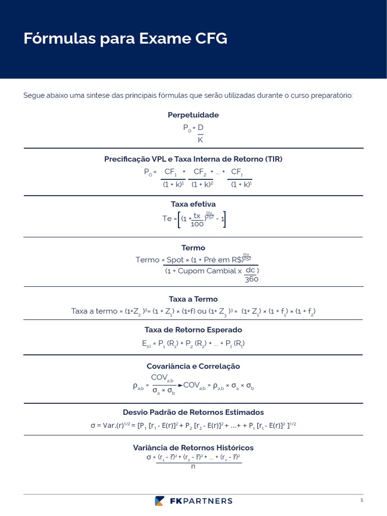 Formulas para exame-CFG | PDF