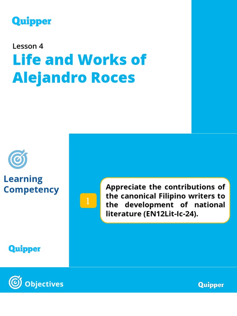 21st Century Literature - Unit 11 - Lesson 4 - Life and Works of Alejandro Roces | PDF ...