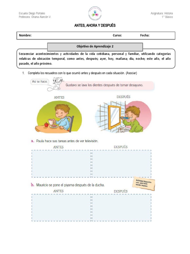 Oa2 - 1 Basico Antes, Despues y Ahora | PDF