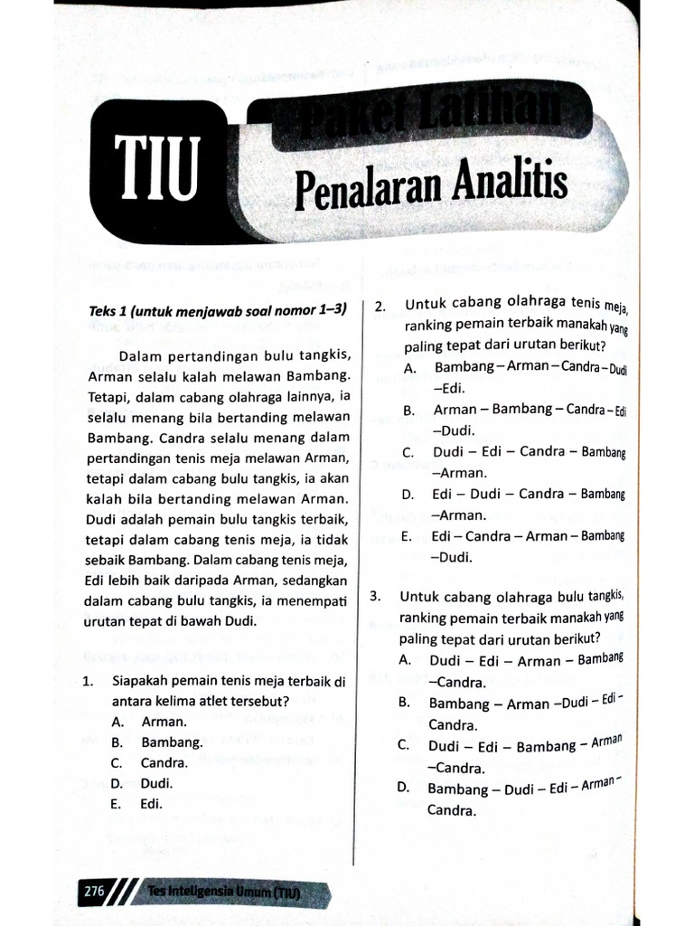 TIU Penalaran Analitis | PDF