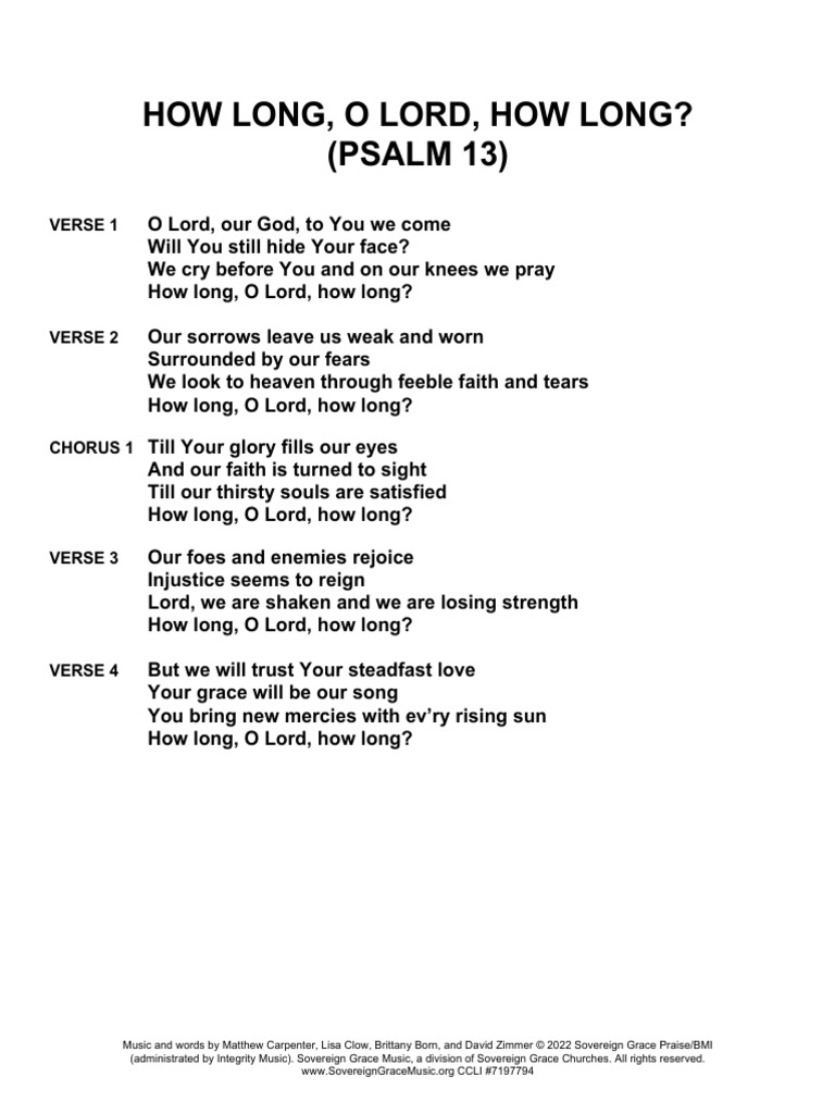 How Long o Lord How Long Lyrics PDF | PDF