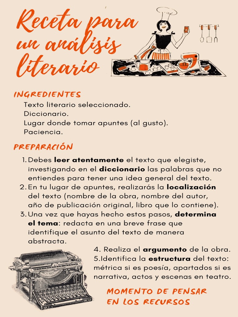 Análisis literario: guía y receta | PDF