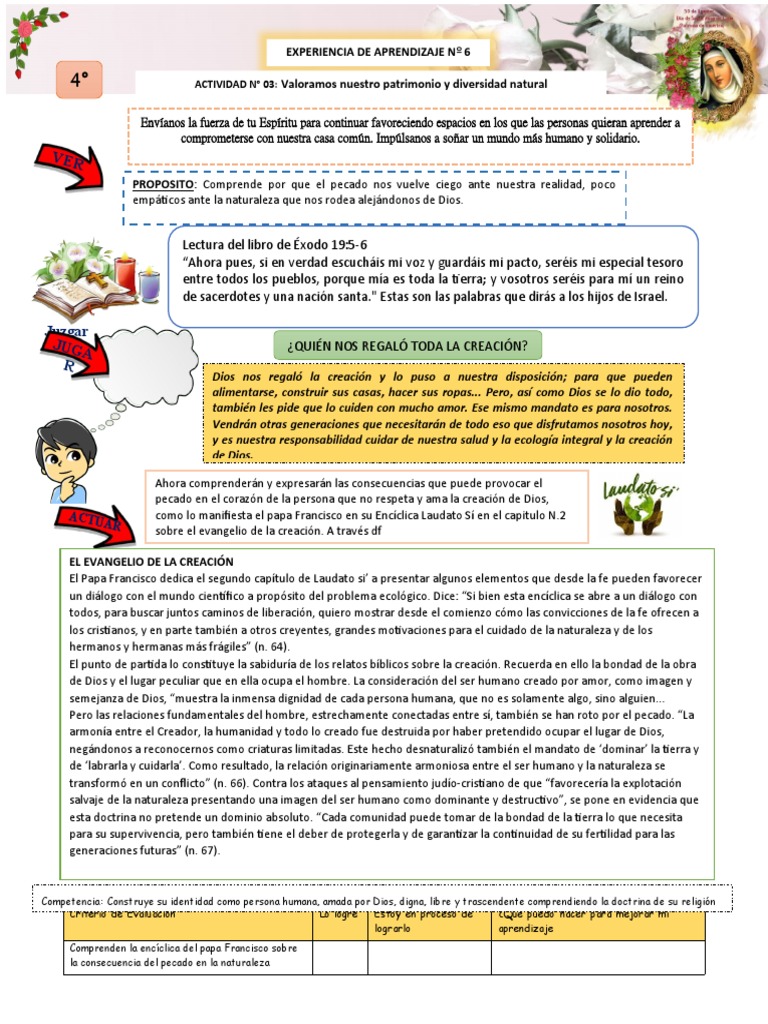 4° Ficha EDA 6 Act #3 | PDF | Dios | Amor