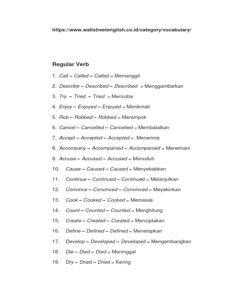 Regular & Iregular Verb PDF | PDF