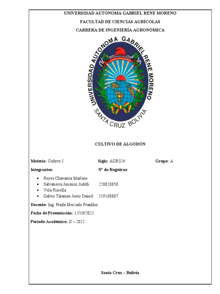 Cultivo de Algodon 12345677 | PDF