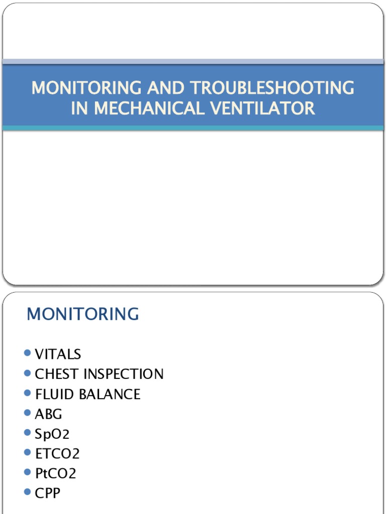 Monitoring and Troubleshooting in Mechanical Ventilator | PDF ...