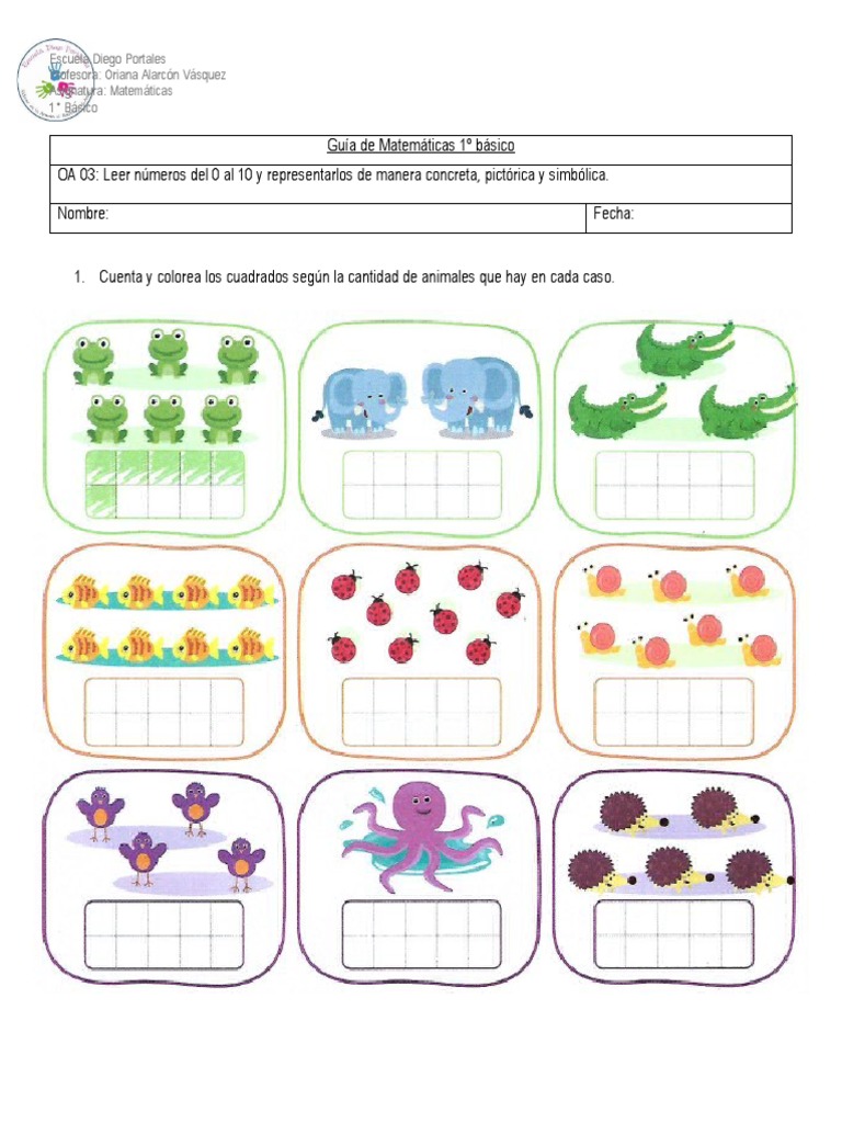 Cuenta y Colorea: Conteo Preescolar | PDF | Artes del Lenguaje y ...