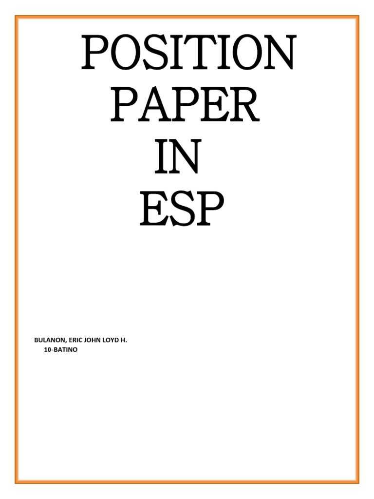 Position Paper in Esp | PDF
