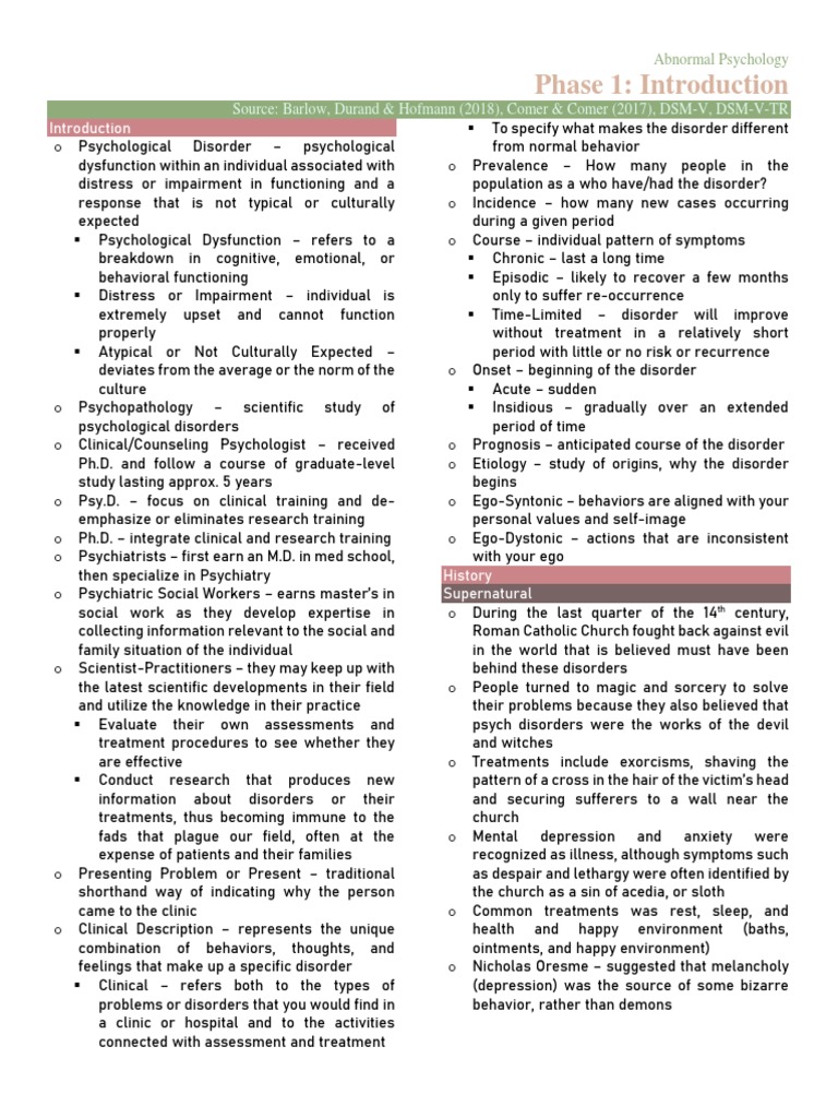 An Overview of the Historical Perspectives on Abnormal Psychology from ...