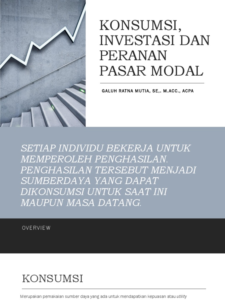 Konsumsi, Investasi Dan Peranan Pasar Modal | PDF