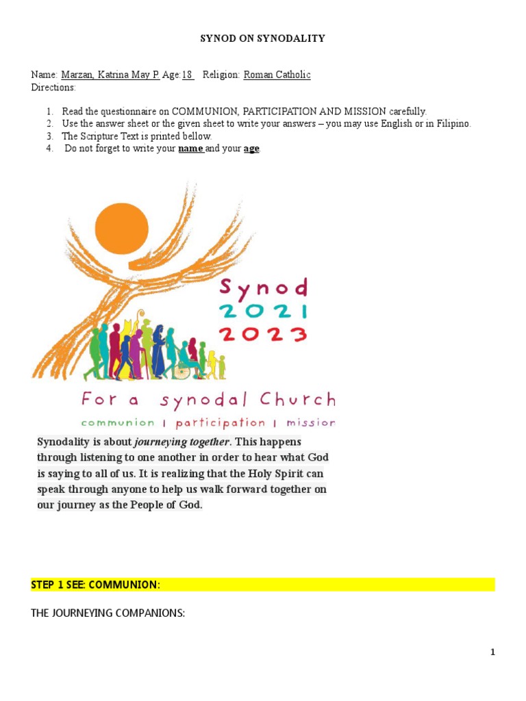 Synod On Synodality Answer | PDF