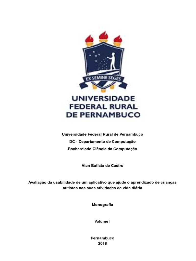 TCC - Alan Batista de Castro Prototipo para Avd Autismo PDF | PDF