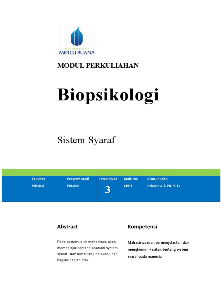 Modul Biopsikologi (TM3) | PDF