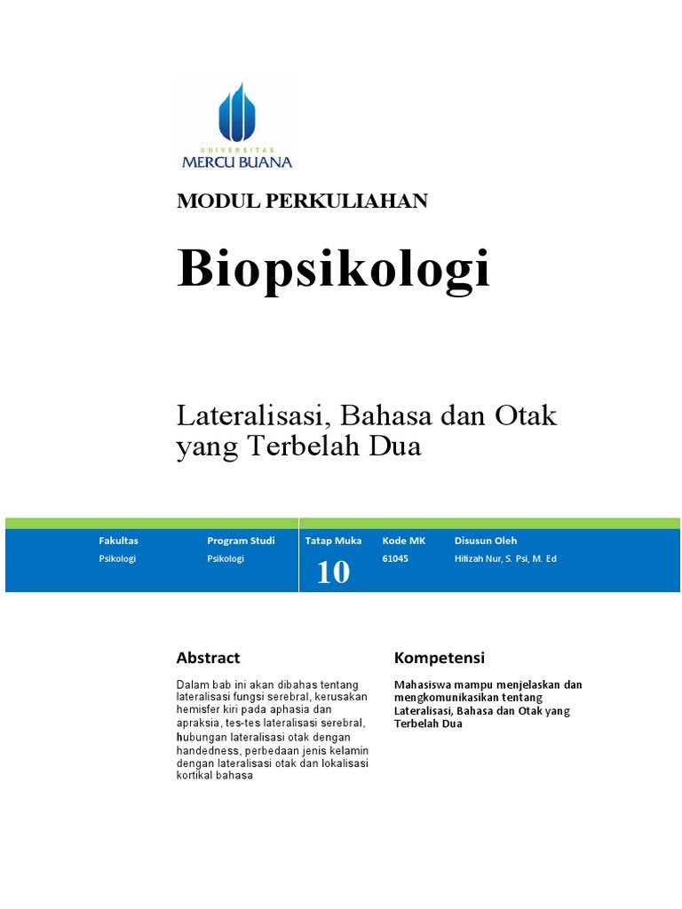 Modul Biopsikologi (TM11) | PDF