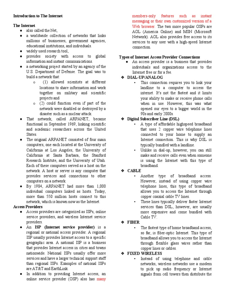 Lecture 3 Introduction To The Internet Pdf