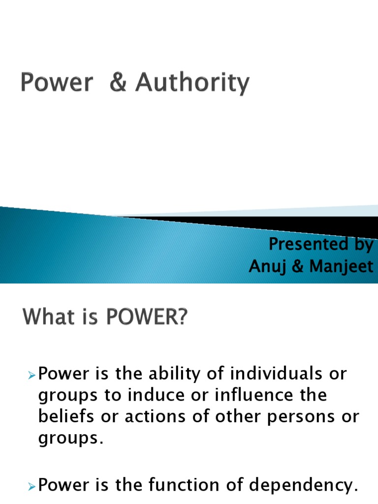 Power & Authority | PDF | Power (Social And Political) | Psychological ...