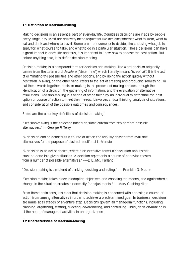 Understanding Decision-Making Processes | PDF