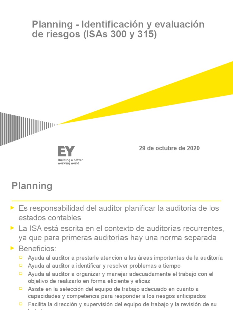 ISA 300-315 Planning - Identificación y Evaluación de Riesgos | PDF | Auditoría | Contralor