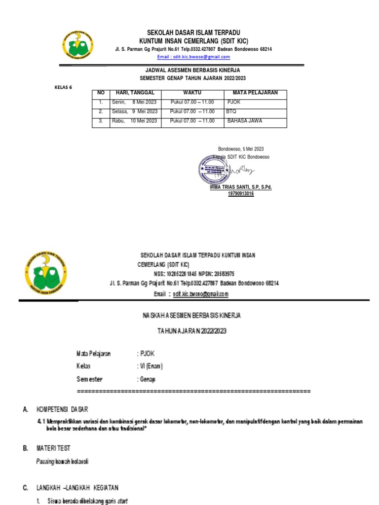 Naskah Ujian Praktik Kelas 6 PDF | PDF