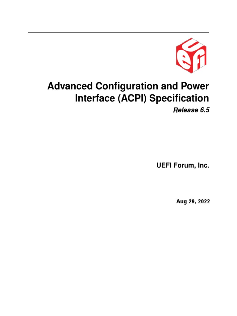 ACPI Spec 6 5 Aug29 PDF | PDF | Computers