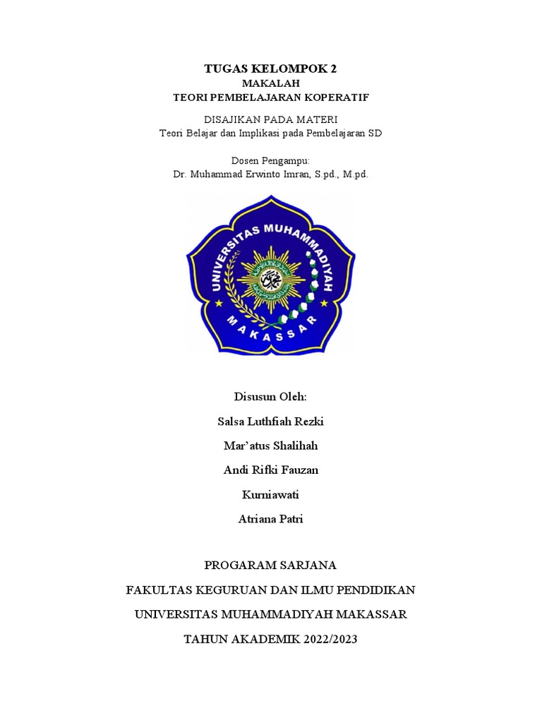 Makalah KLP 2 - Teori Pembelajaran Koperatif | PDF
