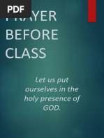 Prayer Before Class | PDF