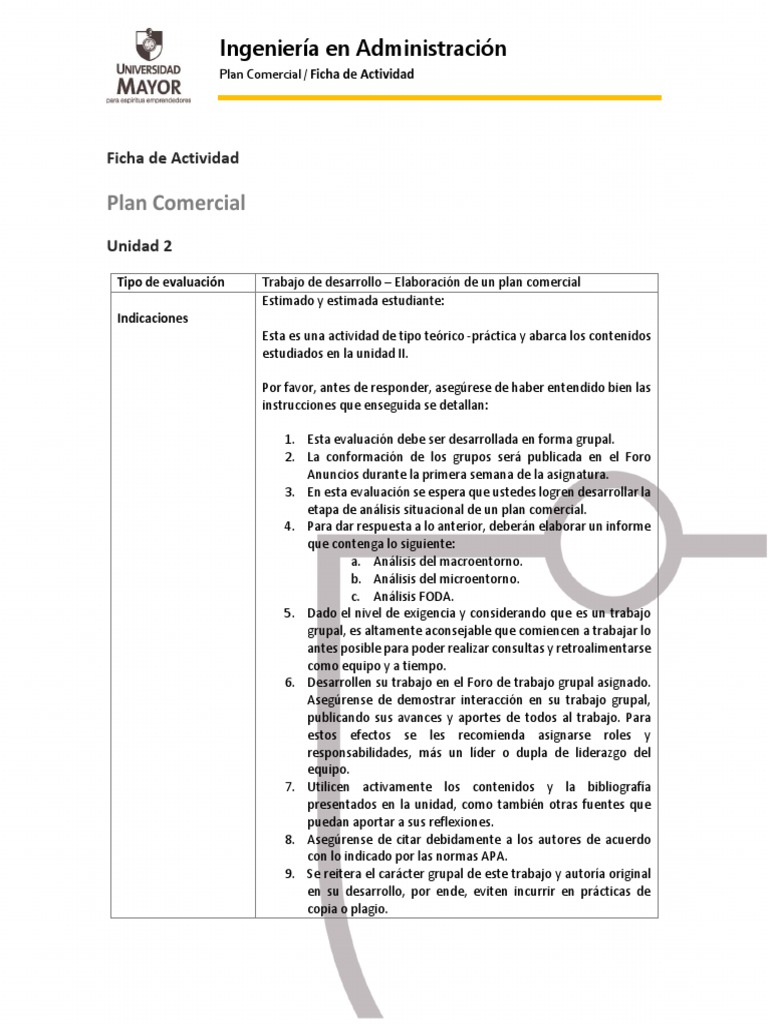 Ficha de Actividad U2 | PDF
